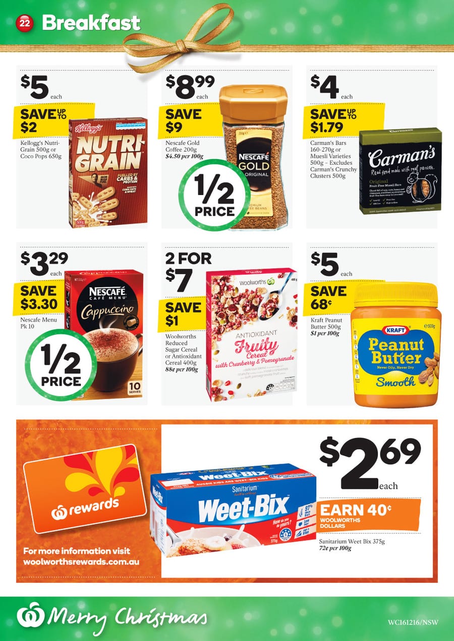 Woolworths Catalogue Morning Essentials 16 - 22 Dec 2015 - Catalogue AU