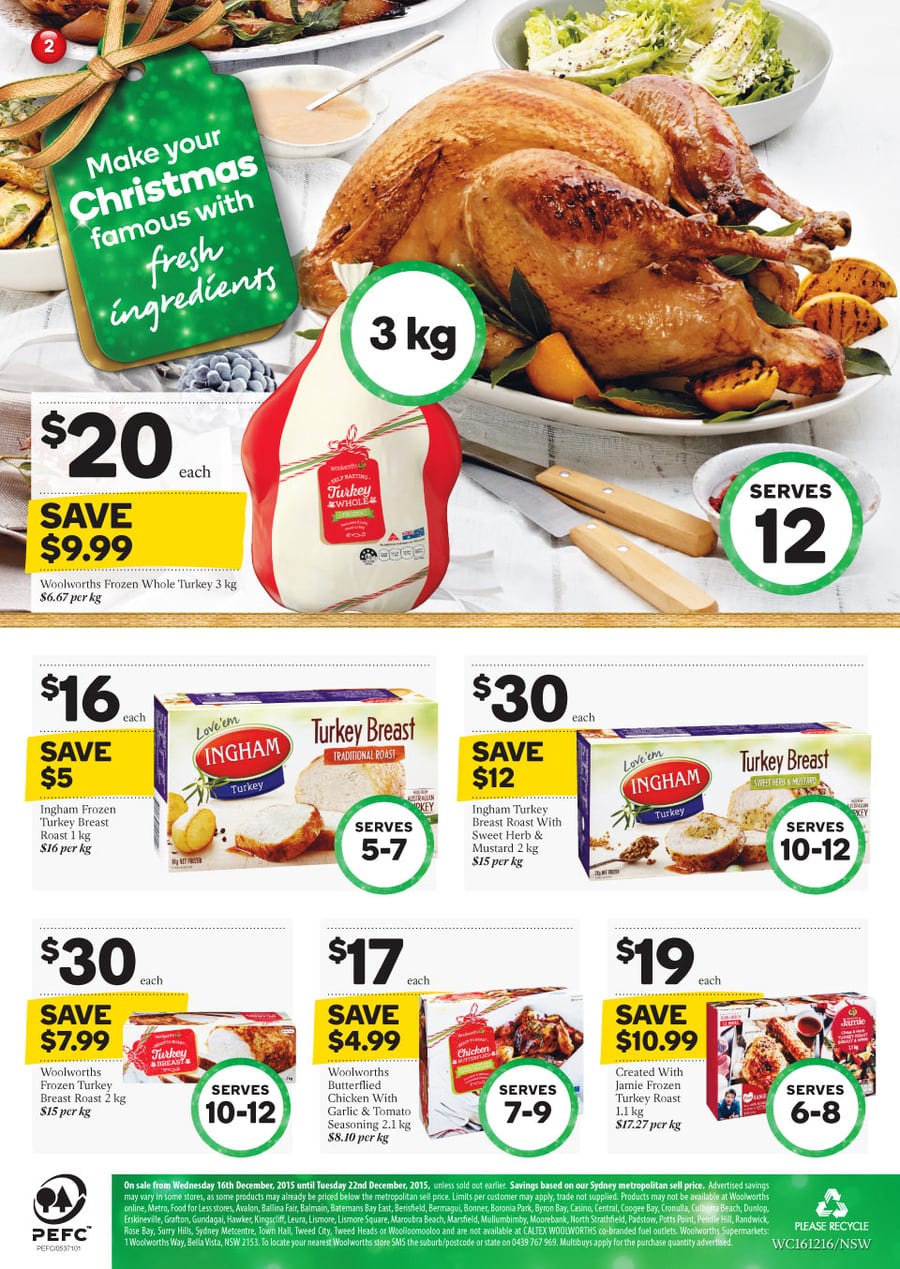 Woolworths Christmas Dinner Catalogue 16 - 22 Dec 2015 - Catalogue AU