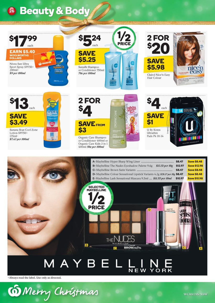 Woolworths Cosmetic Catalogue 16 - 22 Dec 2015 - Catalogue AU