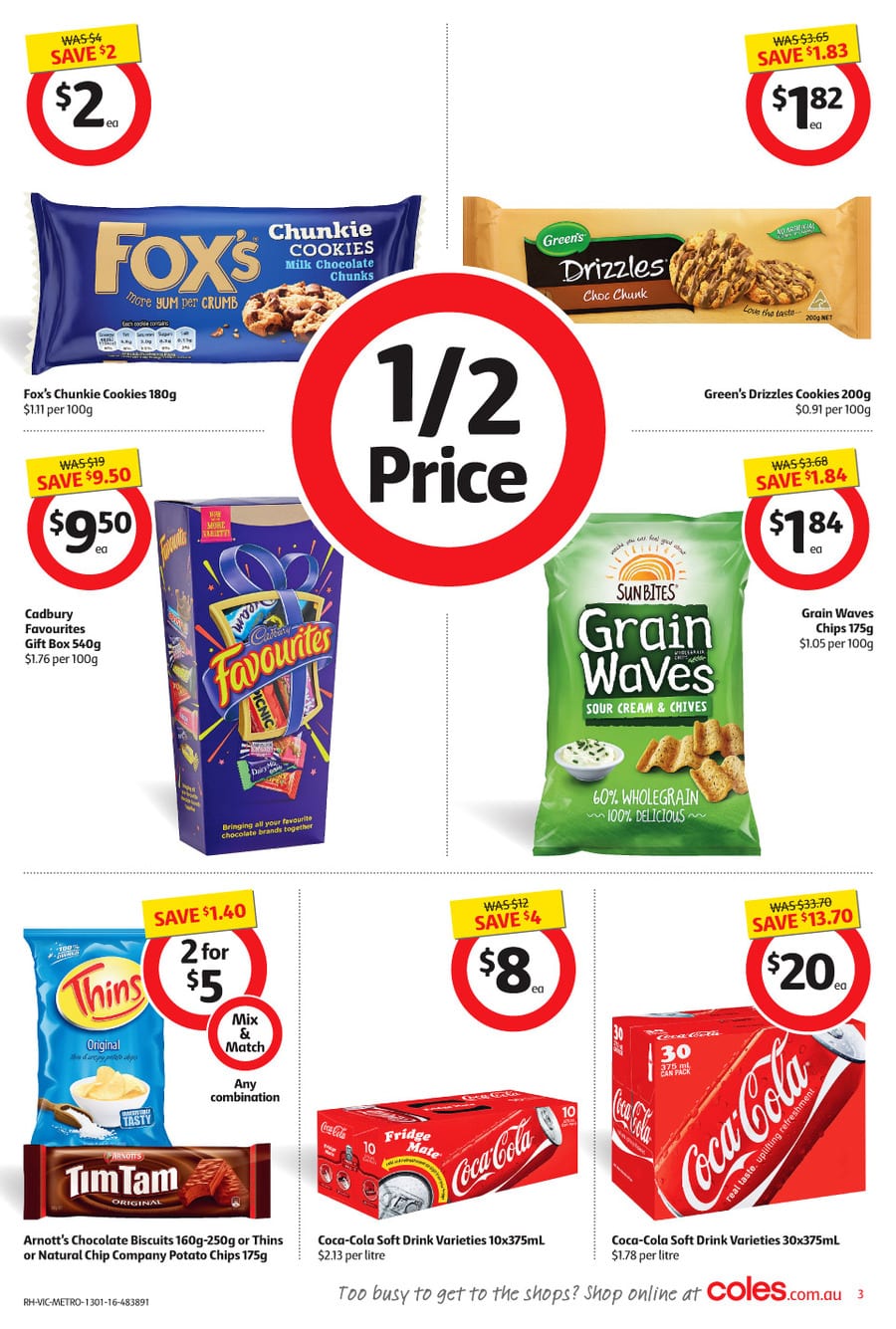 Coles Catalogue Good Snacks 13 - 19 Jan 2016 - Catalogue AU