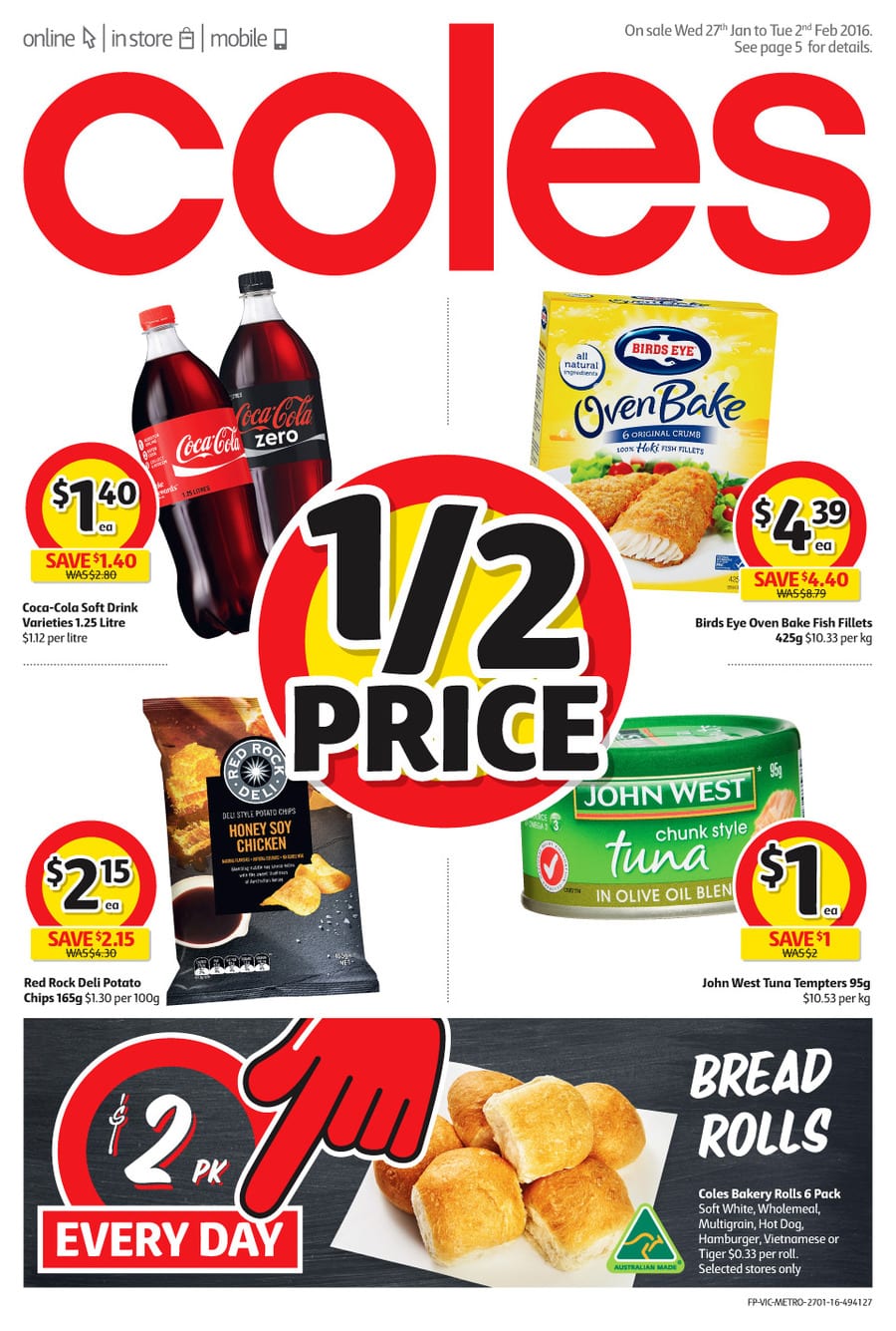 Coles Special Offers Catalogue 27 - 05 Feb 2016 - Catalogue AU