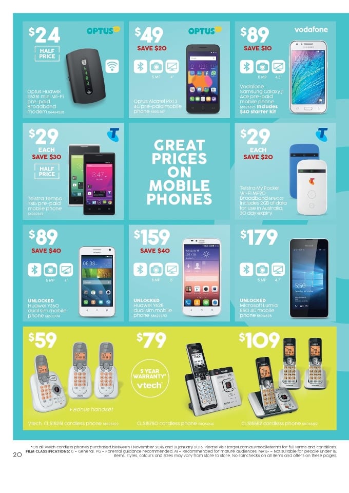 Target Smart Phone Sale Catalogue Jan 2016