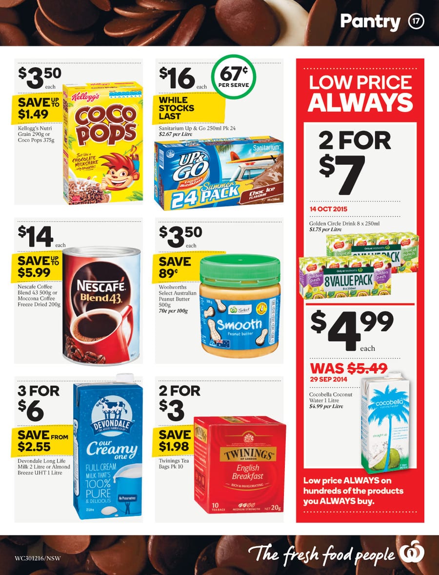 Woolworths Breakfast Guide Catalogue 1 - 5 Jan 2016 - Catalogue AU