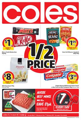 Coles Catalogue Half Price 1 - 7 February 2017 - Catalogue AU