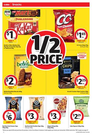 Coles Catalogue Snacks 26 Jun - 2 Jul 2019 | Half-Price Deals ...