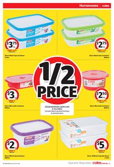 Coles Food Container Half-Price Sale October - Catalogue AU