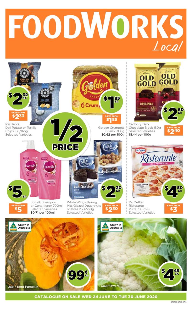 Foodworks Catalogue Half-Price Deals 24 - 30 Jun 2020 - Catalogue AU