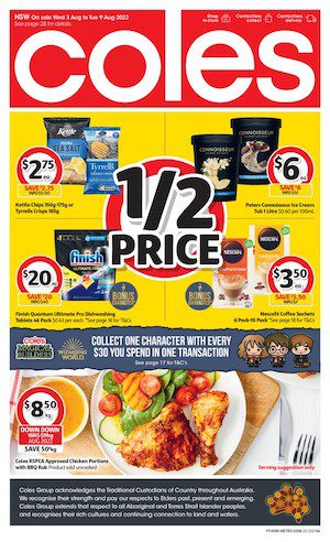 Coles Woolworths and IGA Catalogues 3 - 9 August 2022