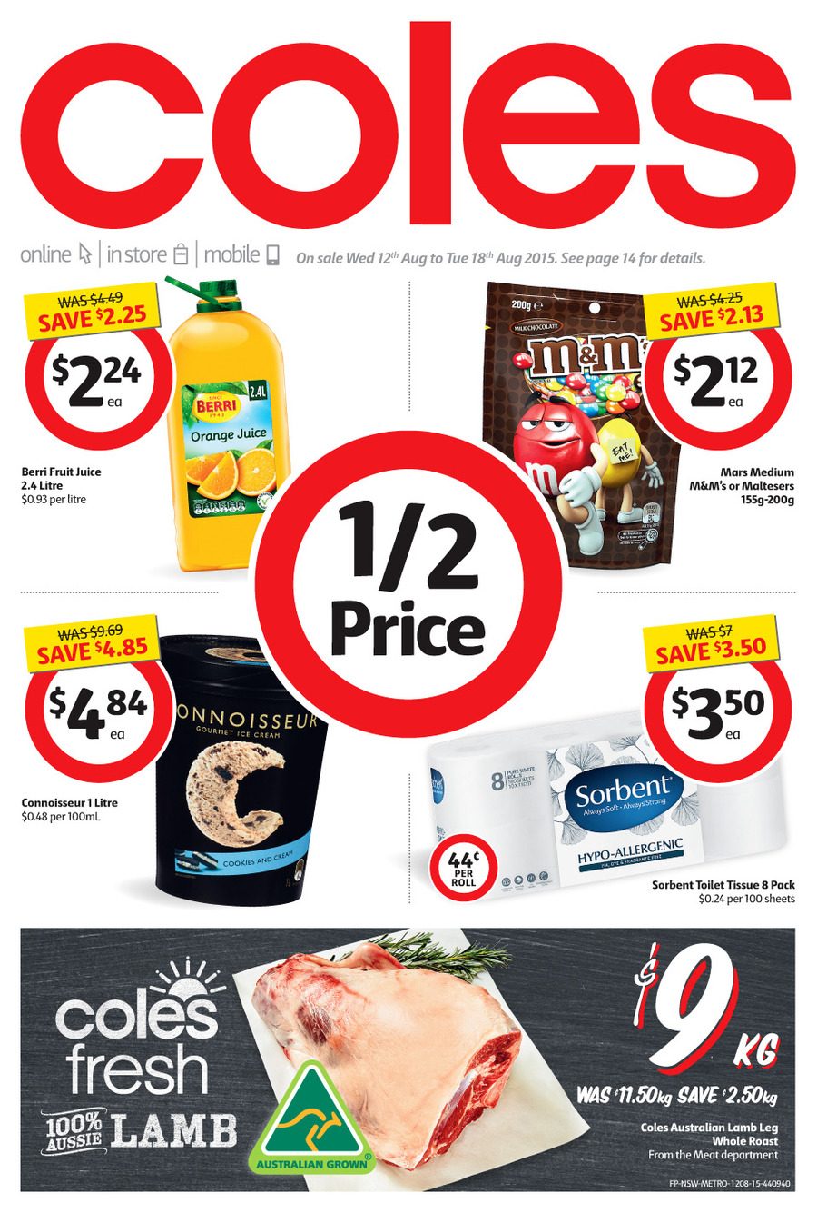 Coles Catalogue 12 Aug 2015 - Catalogue AU