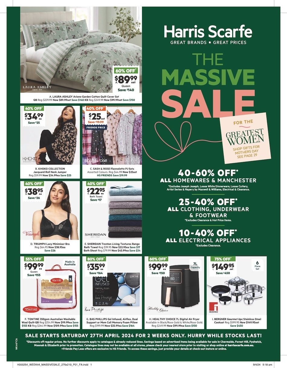 Harris Scarfe Catalogue 27 Apr - 12 May 2024 | Catalogue AU