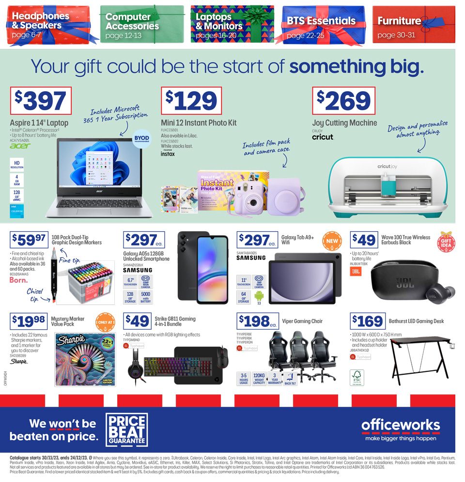 Officeworks Catalogue Christmas 30 Nov - 24 Dec 2023 | Catalogue AU