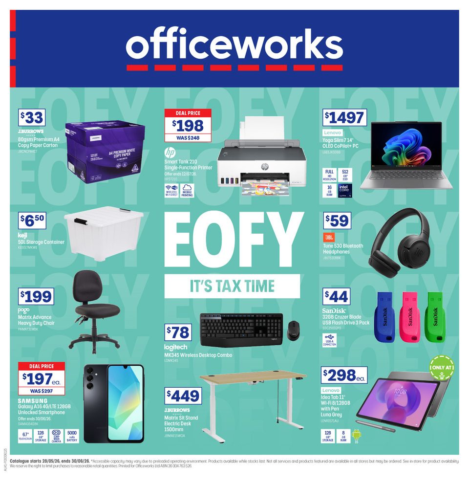 Officeworks Catalogue May 27 - June 30, 2026 EOFY It's Tax Time ...
