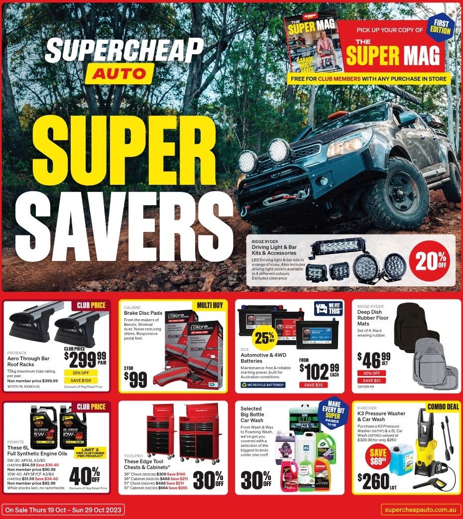 Supercheap Auto Catalogue 19 - 29 Oct 2023 | Catalogue AU